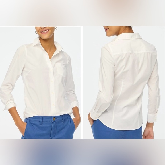 J. Crew Factory | Tops | Nwt J Crew Factory White Buttonup Cotton ...